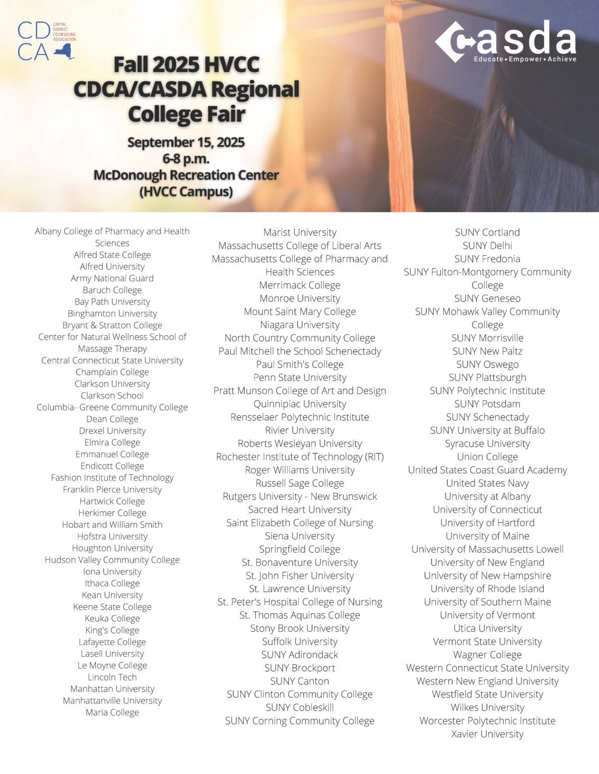 Fall 2025 Regional College Fair @ HVCC | New Lebanon CSD
