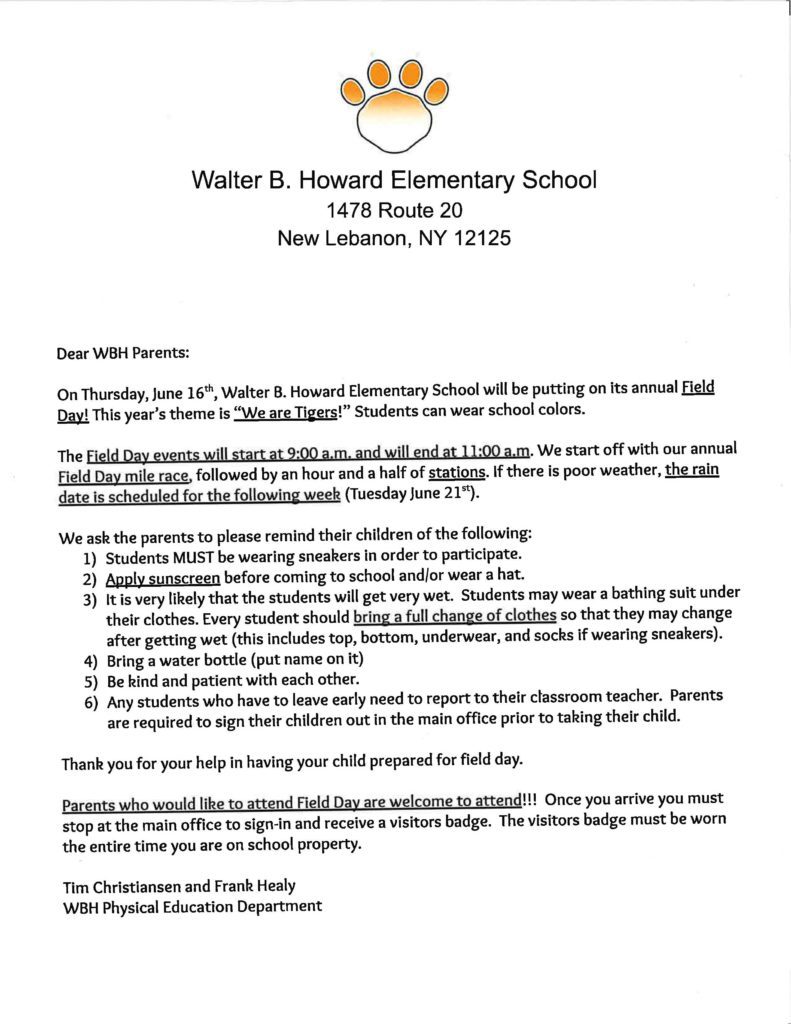 Walter B. Howard Field Day 6/16/22 | New Lebanon CSD