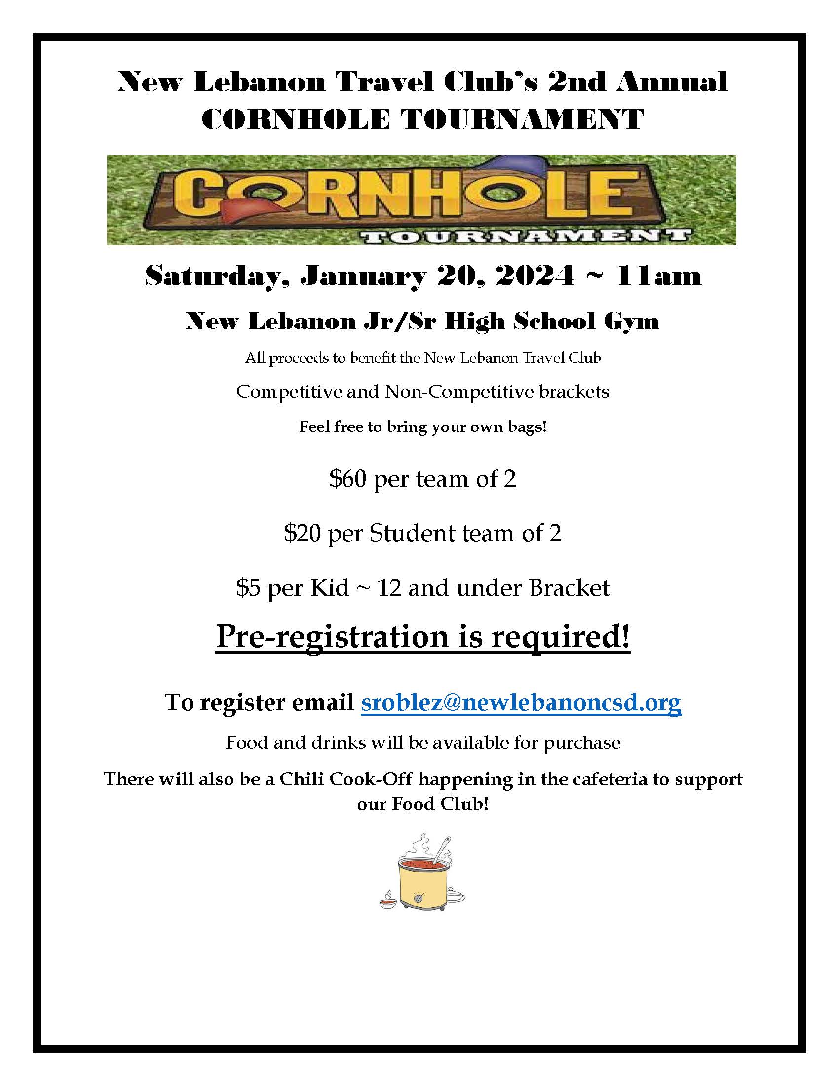 2nd Annual Cornhole Tournament | New Lebanon CSD