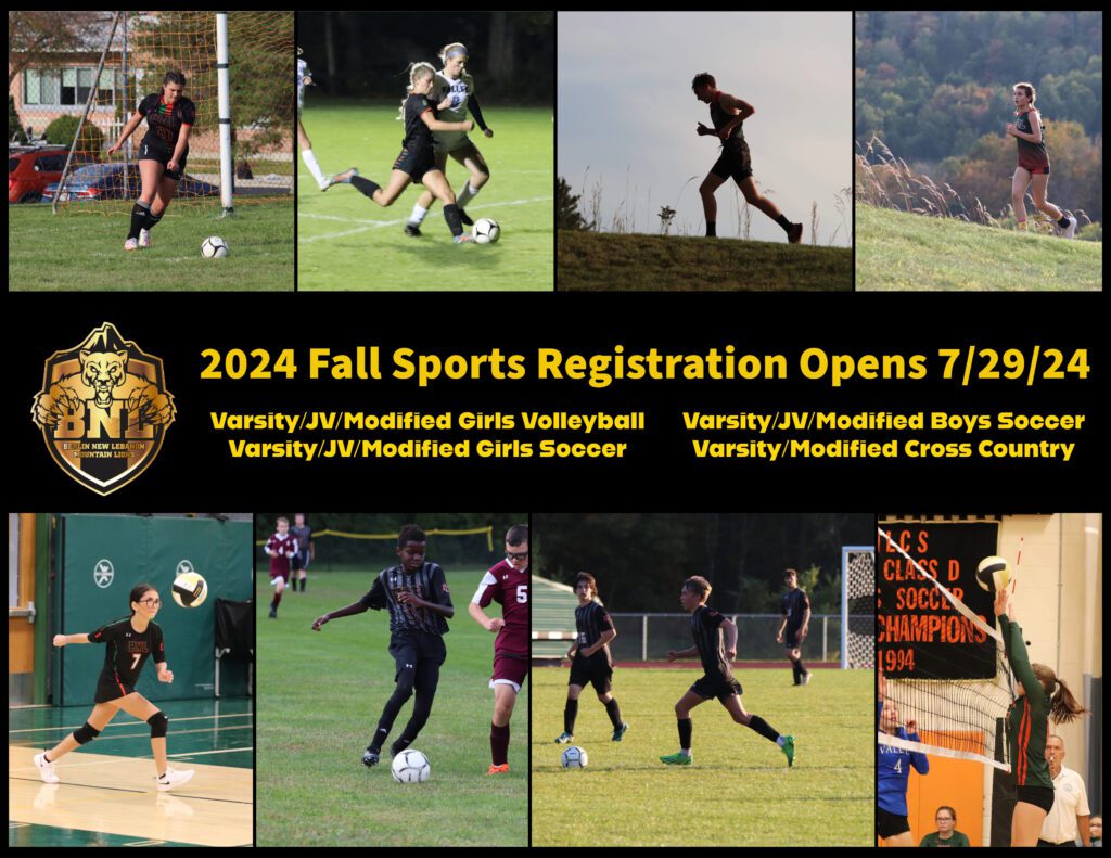BNL Fall Athletics Registration Open July 29, 2024 | New Lebanon CSD