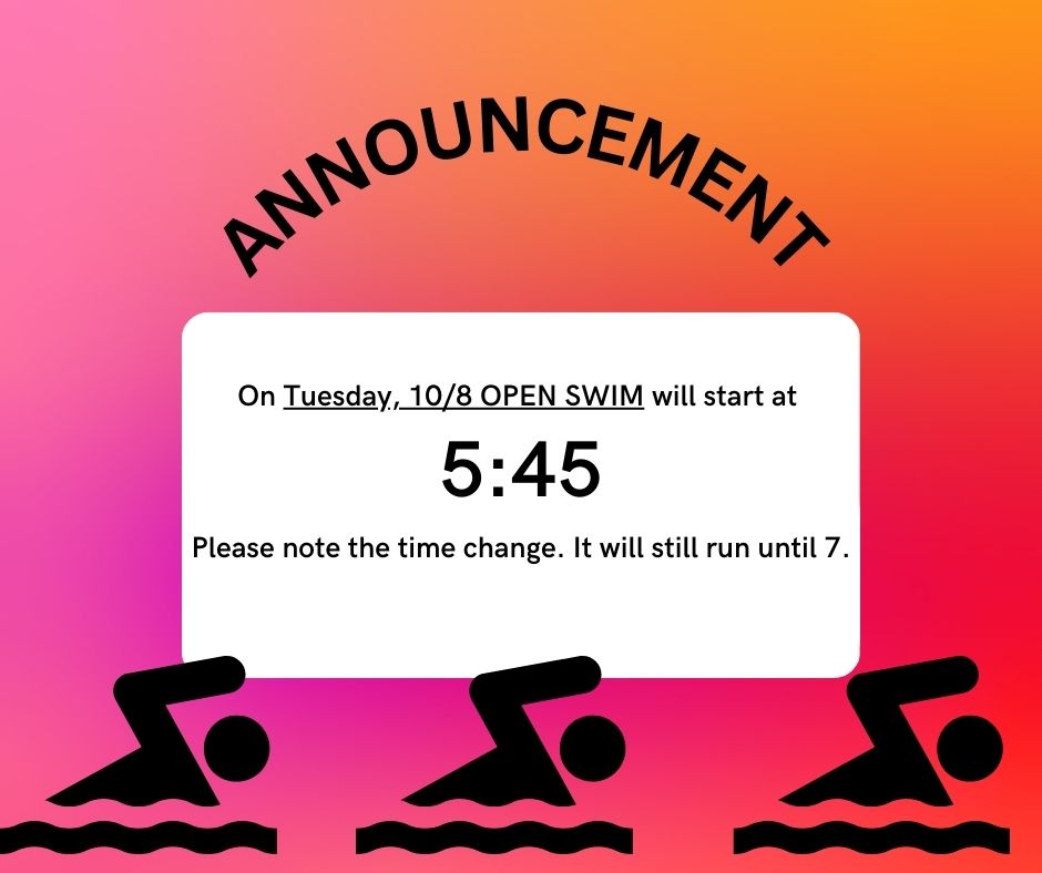 OPEN SWIM TIME CHANGE 10/8/24 | New Lebanon CSD