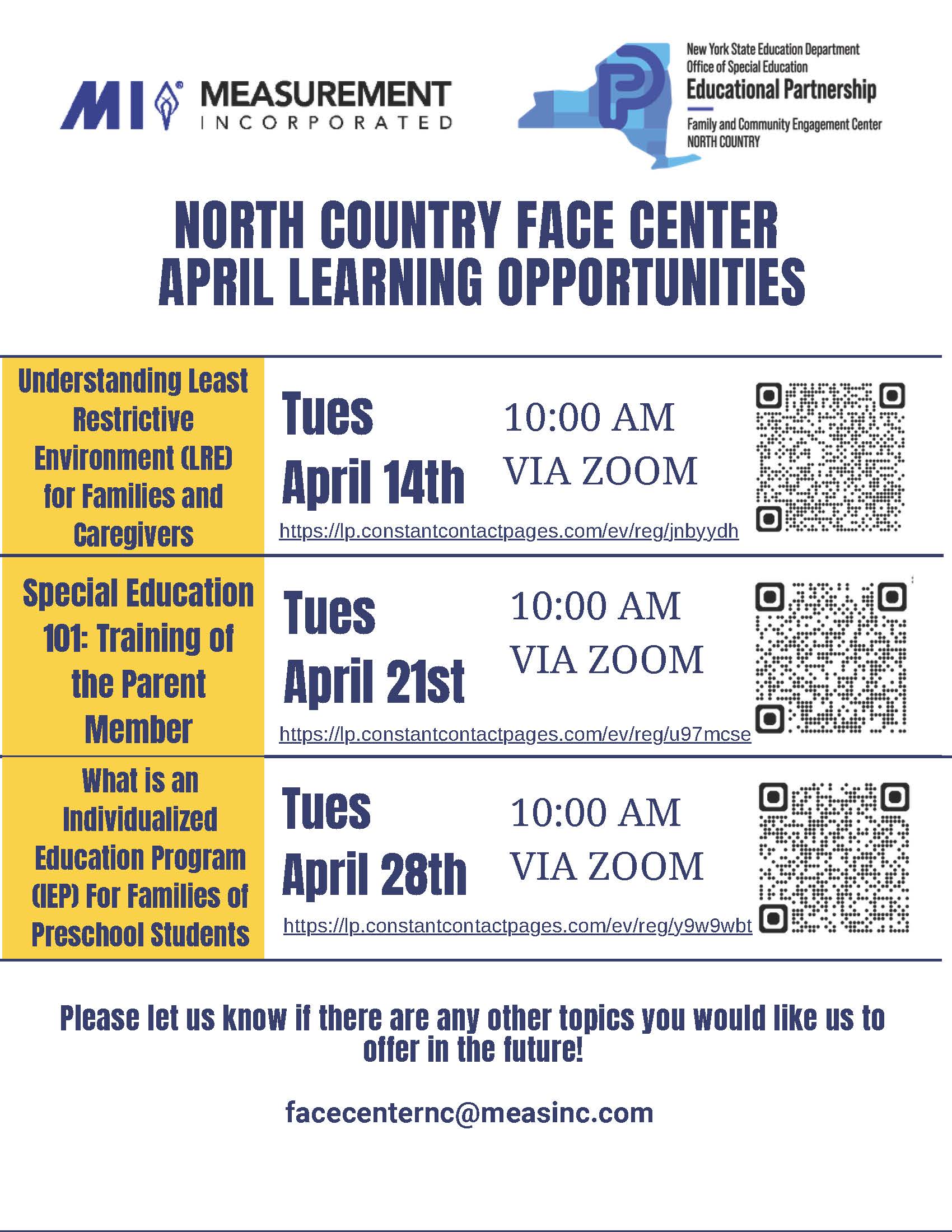 Free Special Education Webinars for Families This April | New Lebanon CSD